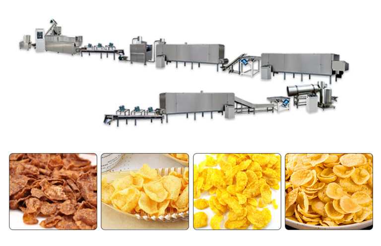 Self Cleaning Automatic Corn Flakes Making Machine Twin-Screw Extrusion ...
